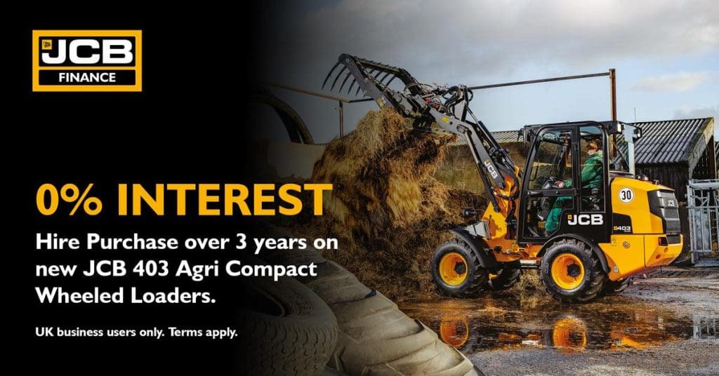 0% Interest Hire Purchase over 3 years on new JCB Agricultural 403 Agri ...